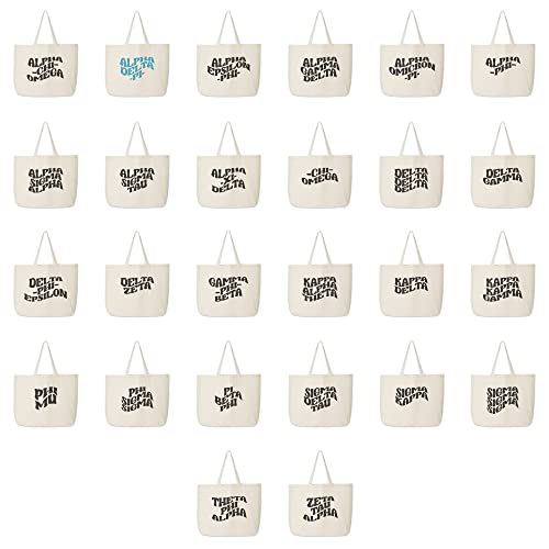 sockprints Tote Bags for Alpha Chi Omega Sorority – Mod Style Sorority Bag - Large Canvas Tote Bag - Sorority Gifts for Women