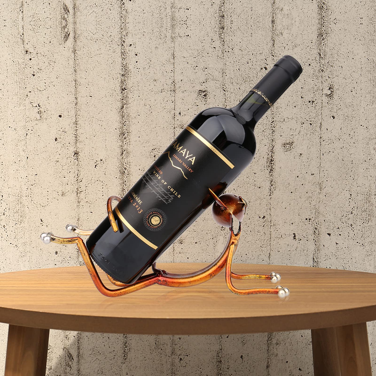 Too-arts Yoga Cat Metal Sculpture Wine Bottle Rack Holder Handwork Crafts