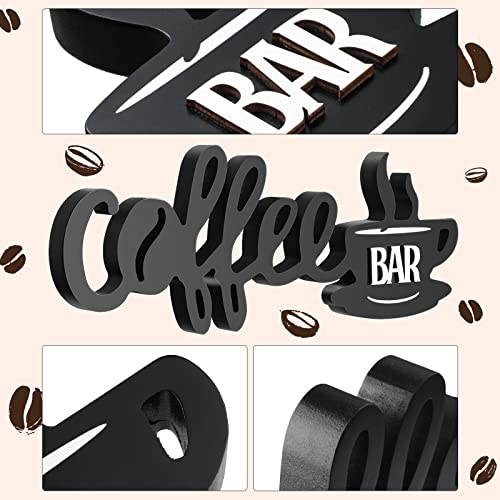 Yulejo Coffee Bar Sign Wooden Block Farmhouse Coffee Bar Decor Rustic Coffee Bar Decor for Coffee Bar Wooden Coffee Decor for Coffee Bar Home Office Kitchen