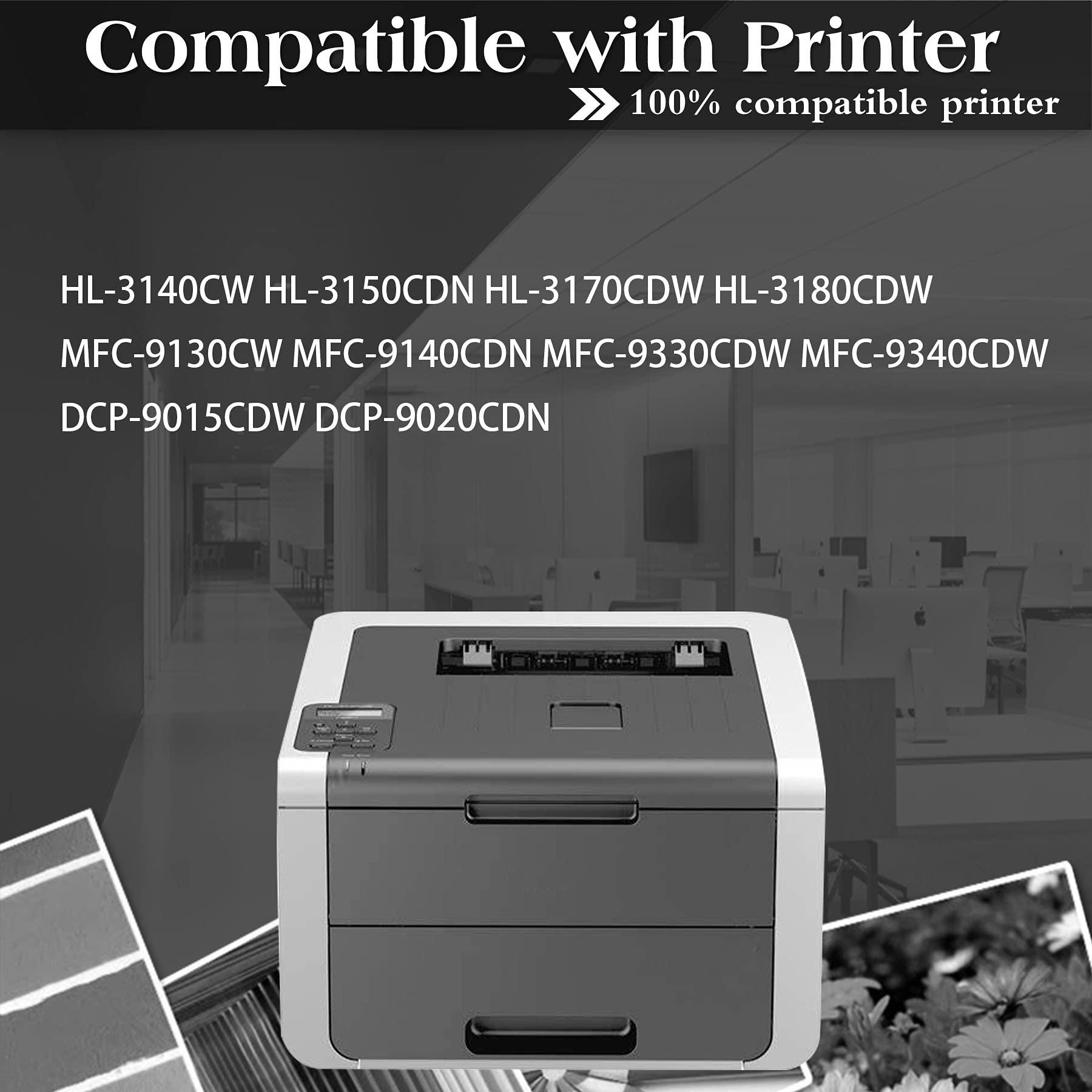 2-Pack TN221BK TN-221 Black Toner Cartridge Replacement for Brother TN221 TN-221BK MFC-9130CW HL-3170CDW HL-3140CW MFC-9330CDW Printer