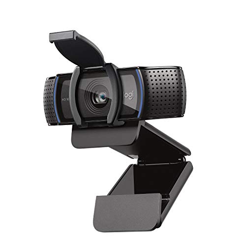 Logitech C920S HD Pro Webcam, Full HD 1080p/30fps Video Calling, Clear Stereo Audio, Light Correction, Privacy Shutter, Works with Skype, Zoom, FaceTime, Hangouts, PC/Mac/Laptop/Tablet/XBox - Black