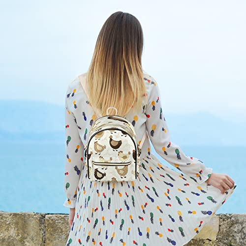 Cute Chicken Mini Backpack Purse for Women, Chicken Pattern Leather Small Backpack Casual Travel Daypacks Shoulder Bag for Girls Teen