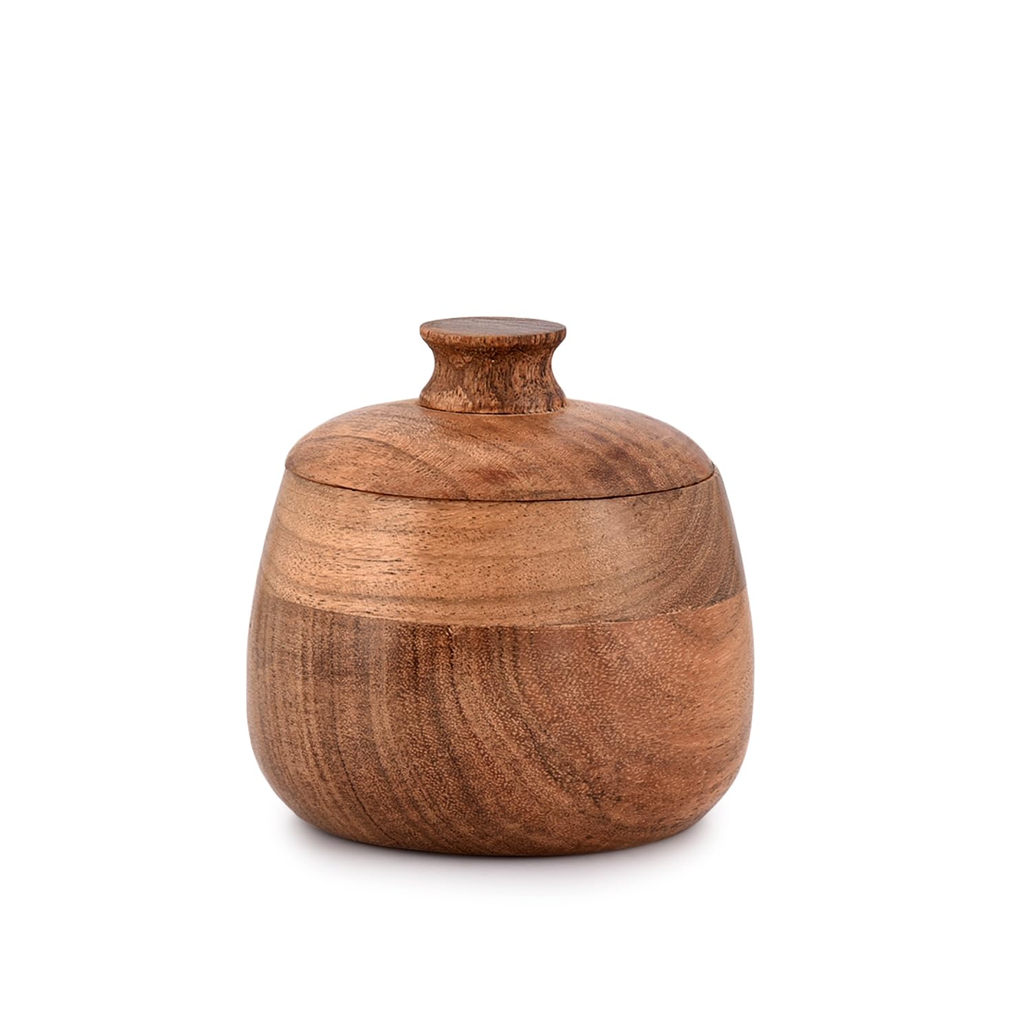 NIRMAN Jewelry Box Unique Artisan Traditional Hand Carved Acacia Wood Wooden Keepsake Box Gift (3" x 3" x 4”)