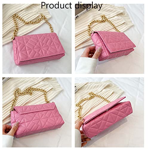 Ladies Shoulder Bag-Black Shoulder Bag Messenger Bag Lingge Chain Bag Small Square Bag Envelope Womens Bag-Suitable for Shopping Banquets, Etc.