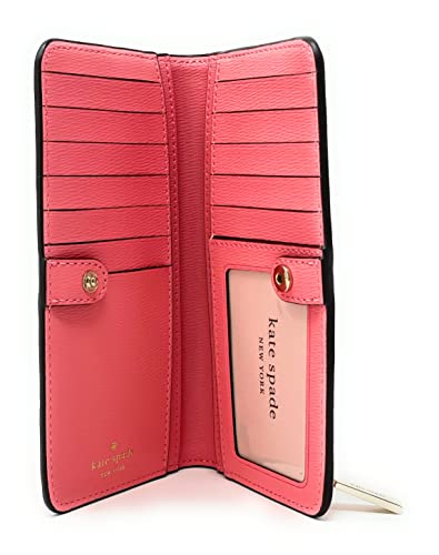 Kate Spade New York Darcy Large Slim Bifold Leather Wallet In Peach Nactar/Gold