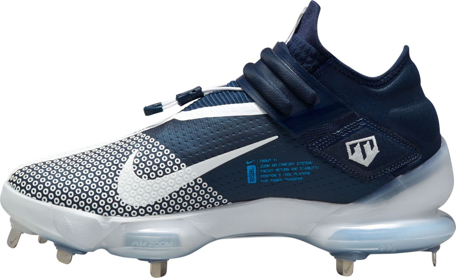 Nike Men's Force Zoom Trout 7 Pro Metal Baseball Cleats College Navy/White (us_Footwear_Size_System, Adult, Men, Numeric, Medium, Numeric_8.5)