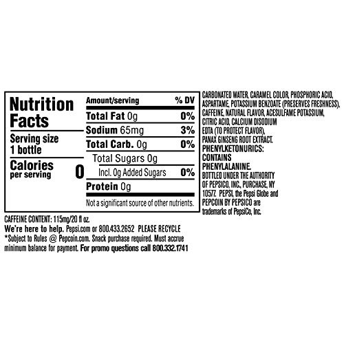 Pepsi Zero Sugar, 16.9oz Bottles (6 Pack)