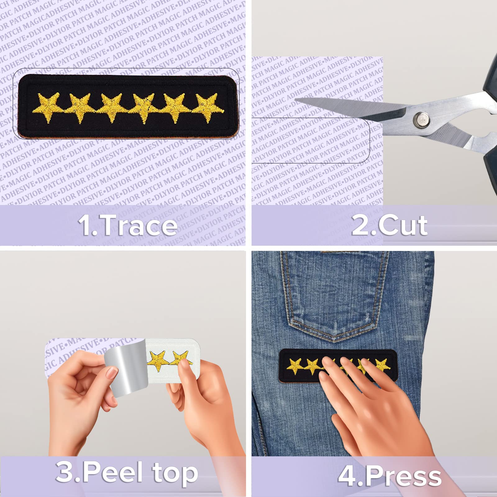 Patch Magic Adhesive, Washable Double-Sided Glue for Iron On Patches and Cut to Fit Freestyle Girl Scout Patches Kit.(2 Pack)