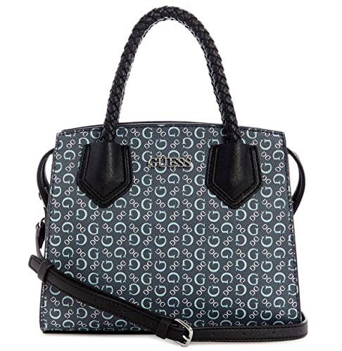 Guess Women's Lock Charm Braided Handles Small Satchel Crossbody Bag Handbag - Sage/Blue