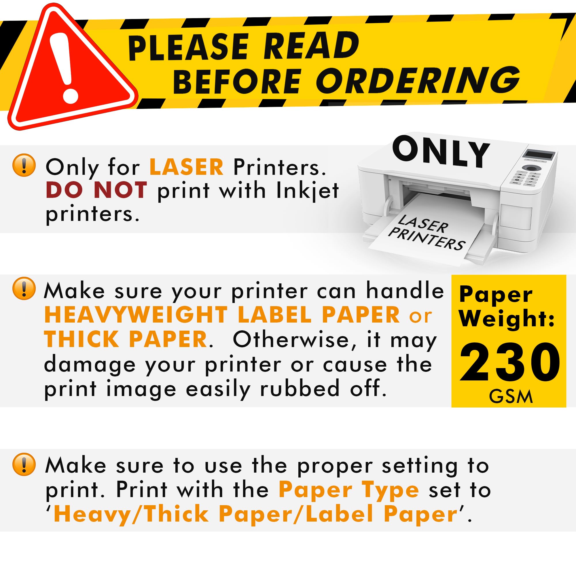 Koala Printable Clear Sticker Paper - ONLY for Laser Printer - 8.5x11 Inch 20 Sheets Full Sheet 100% Transparent Label Paper for DIY Personalized Decals, Labels