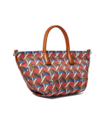 Tory Burch Canvas Basket Weave Small Tote Tory Red Basket Weave One Size