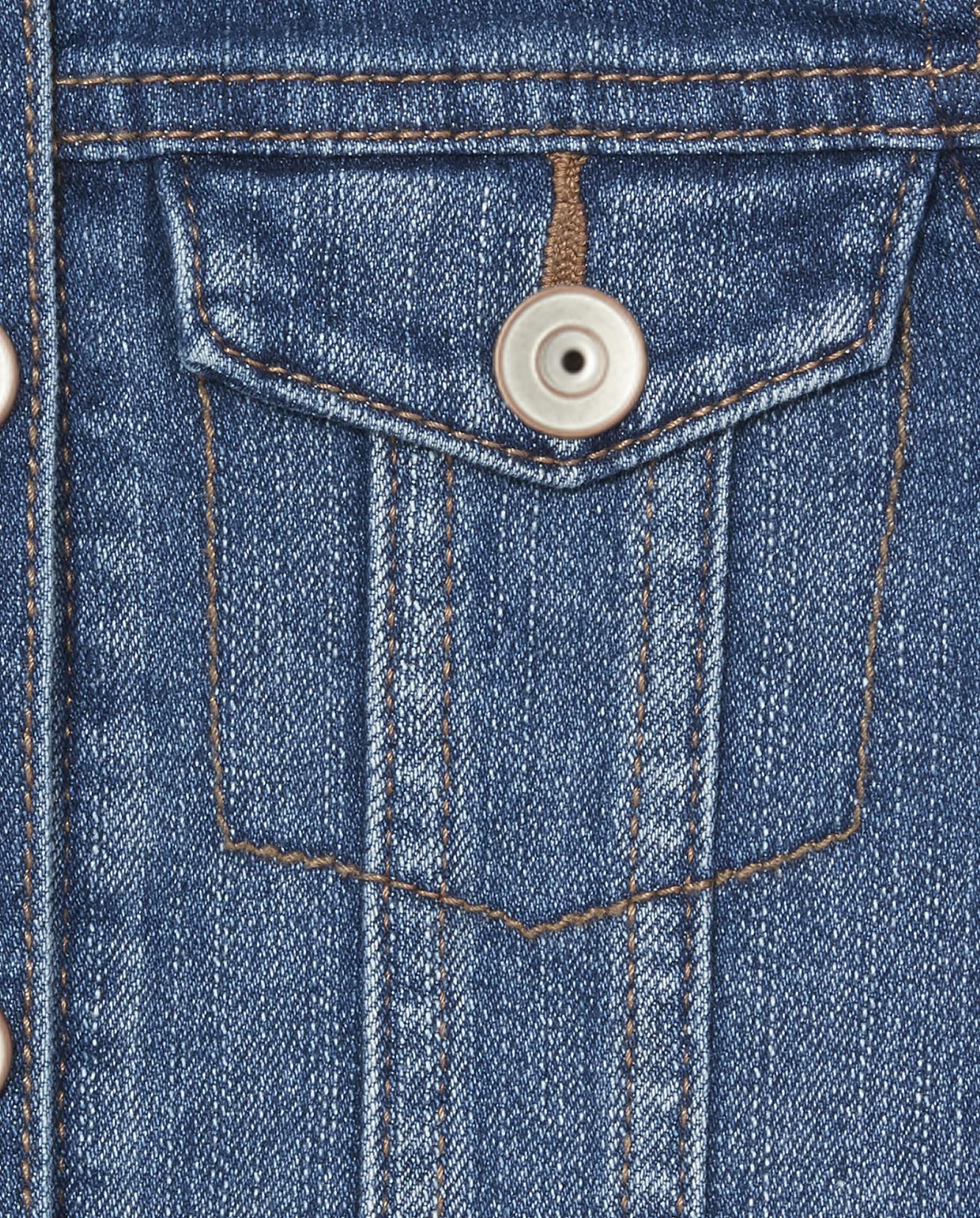 The Children's Place girls Basic Denim Jacket, Azure Wash, Large US