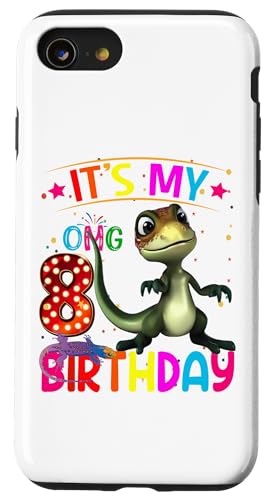 iPhone SE (2020) / 7 / 8 Kids 8Years Old Lizard Its my 8th birthday Lizard Reptile Case