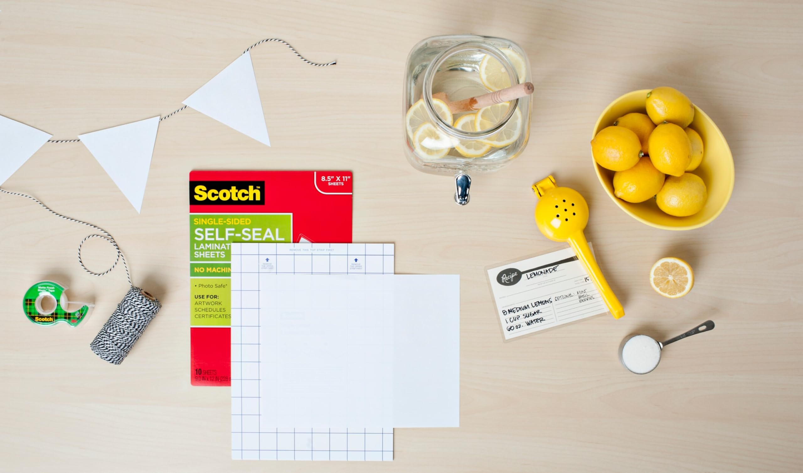 Scotch Self-Seal Laminating Sheets, 50 Sheets, Single Sided, Letter Size (LS854SS-50)