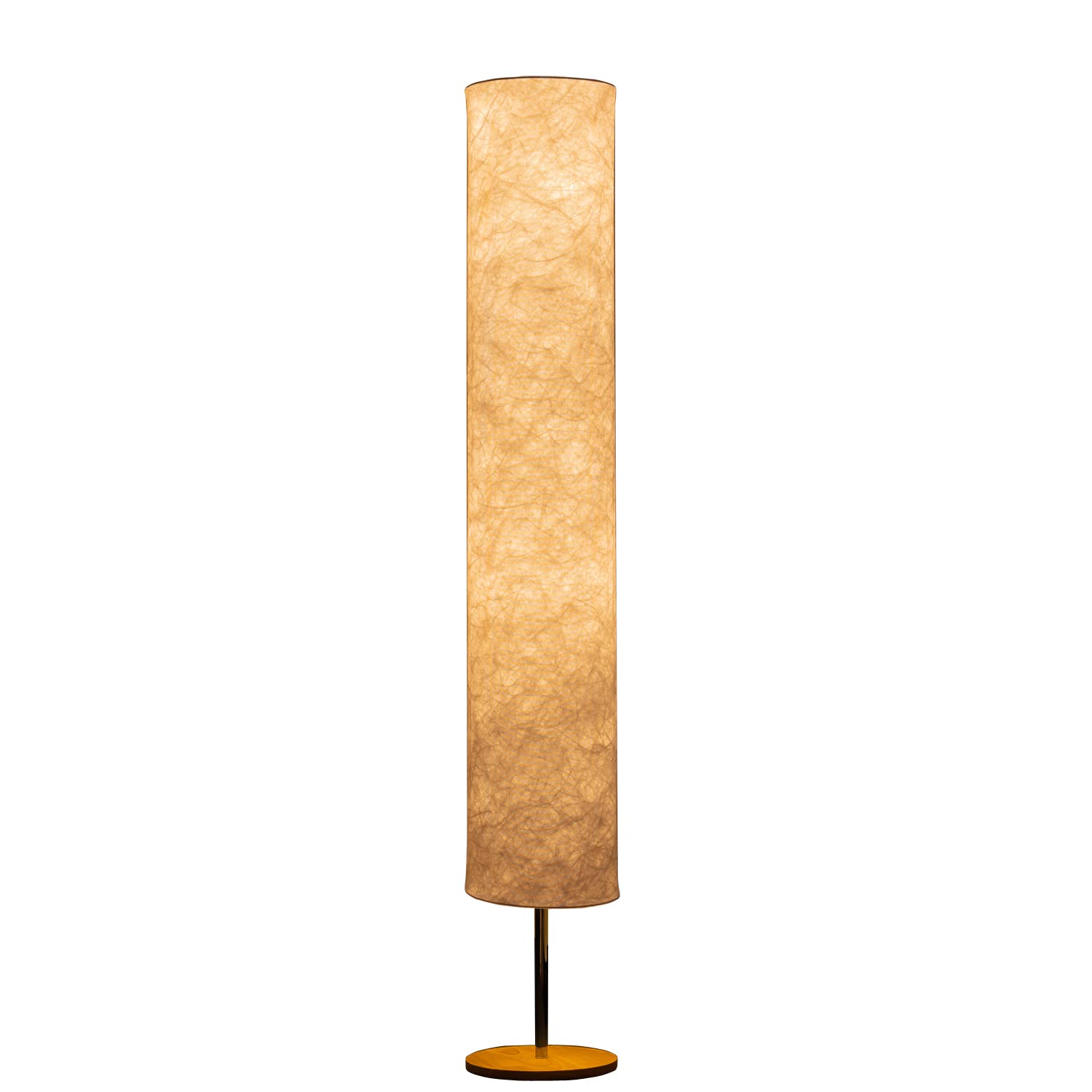 LONRISWAY Soft Light Floor Lamp, 52" Simple Design Morden Slim Warm Light 3000K LED Tyvek Fabric Shade with 2 LED Bulbs Standing Lamp for Living Room Bedroom Game Room