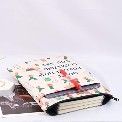 Llama Lovers Book Sleeve Llama Book Cover Alpaca Book Sack Llama Animals Lovers Book Pouch Don’t Forget How Llamazing You are Book Protector Llama Waterproof Book Sack (LlamaBS)
