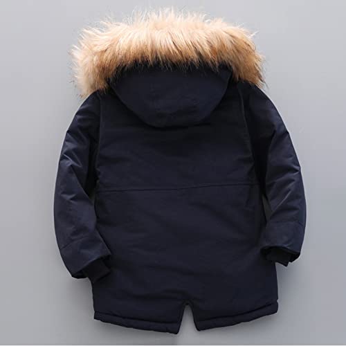 Hooded Puffer Jackets for Boys and Girls Warm Comfy Cotton Dress Warm Lined Coat Outer Clothing Full-Zip Hooded Jacket