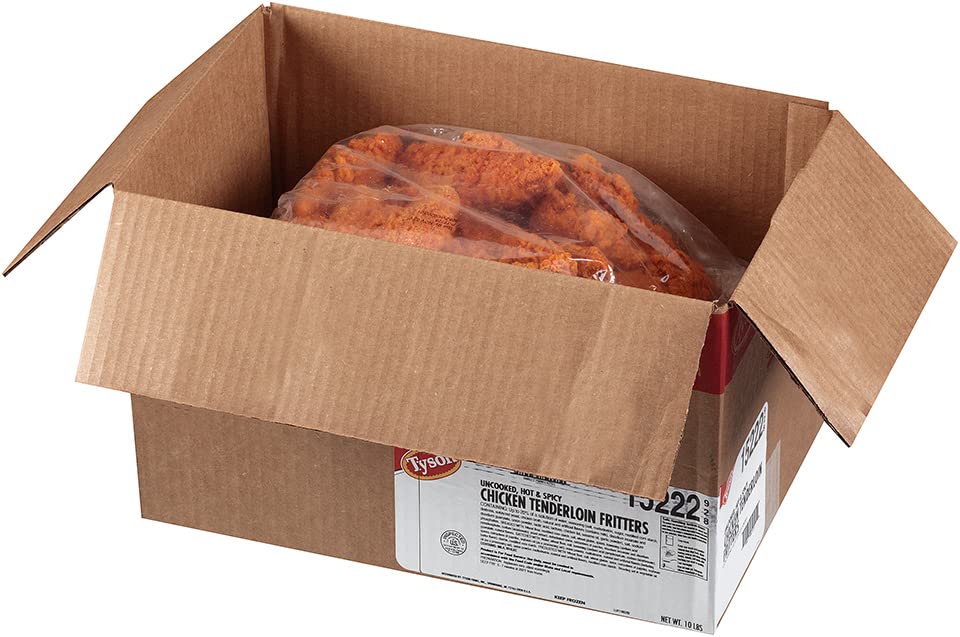 Tyson Uncooked Hot and Spicy Chicken Tenderloin Fritters, 10 Pound -- 1 each.