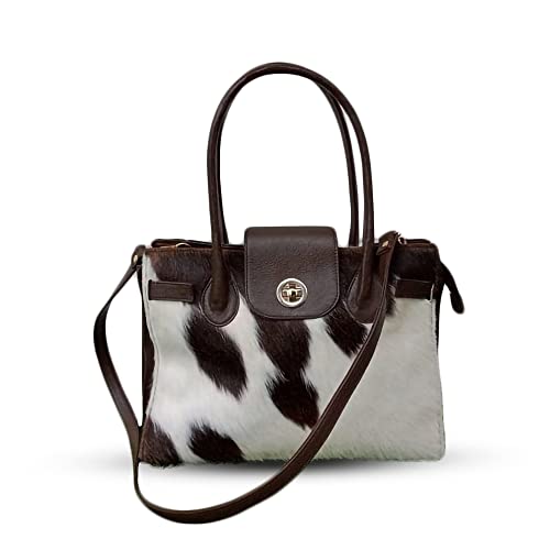 Cowhide Tote Bag | Cowhide Leather Tote Women Hair On Shoulder Bag Satchel Strap Handle Bag