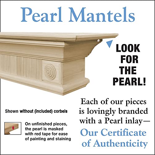 Pearl Mantels ARYB60416 Elegantly Detailed Wood Mantel Shelf, 60", Unfinished