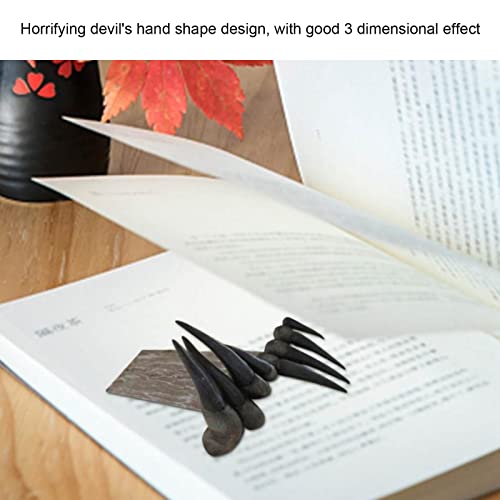 3D Bookmark,Scary Bookmark,Creepy Claw Hand Bookmark Scary, Thriller Devil's Hand Bookmark, Black Resin Demon Hand Bookmark, Horror Book Mark, Creative 3D Bookmarks for Adults, Bookshelf Gift