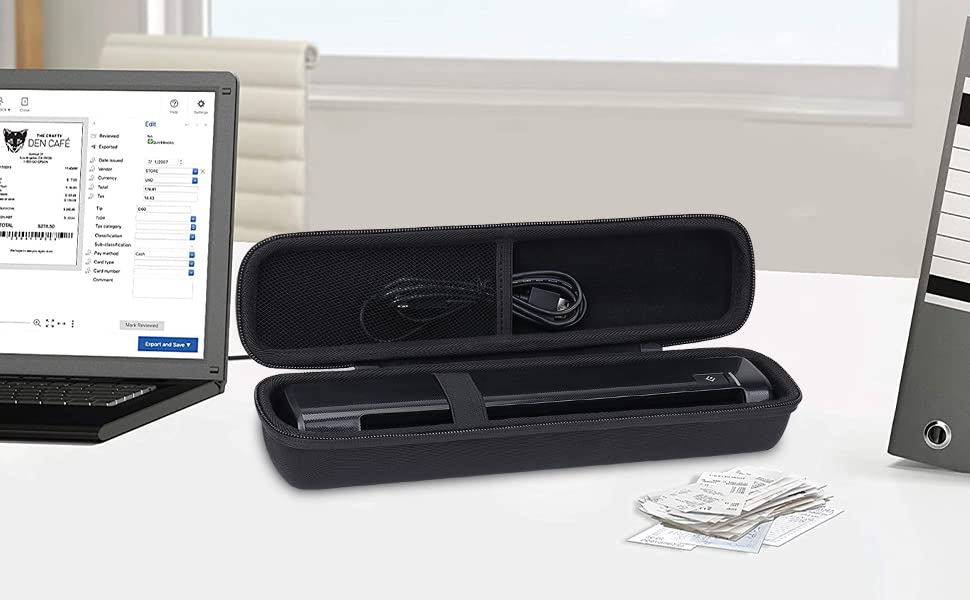 co2CREA Hard Travel Case Replacement for Epson Workforce ES-50 ES-60W DS-70 DS-80 Portable Sheet-fed Document Scanner (Black)