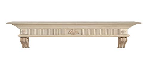 Pearl Mantels ARYB60416 Elegantly Detailed Wood Mantel Shelf, 60", Unfinished