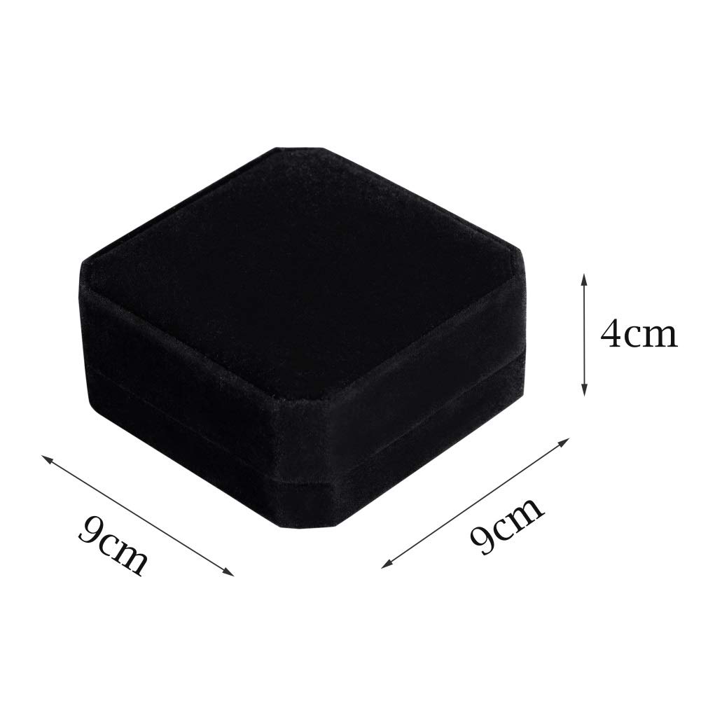 HooAMI Square Black Velvet Bracelet Gift Box Jewelry Display