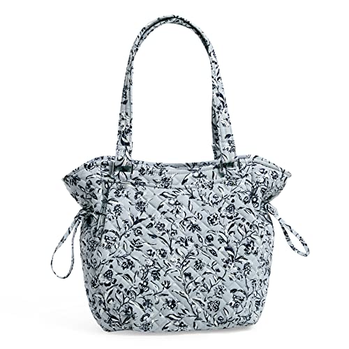 Vera Bradley Women's Cotton Glenna Satchel Purse, Perennials Gray - Recycled Cotton, One Size