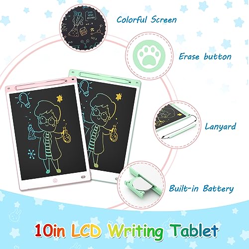 2PACK LCD Writing Tablet (Pink&Green),Toddler Drawing Board Toys for Kids Learning & Education,10in Erasable Drawing Doodle Board,Toddler Birthday Gift for Boys Girls 3 4 5 6 7 8 Year Old