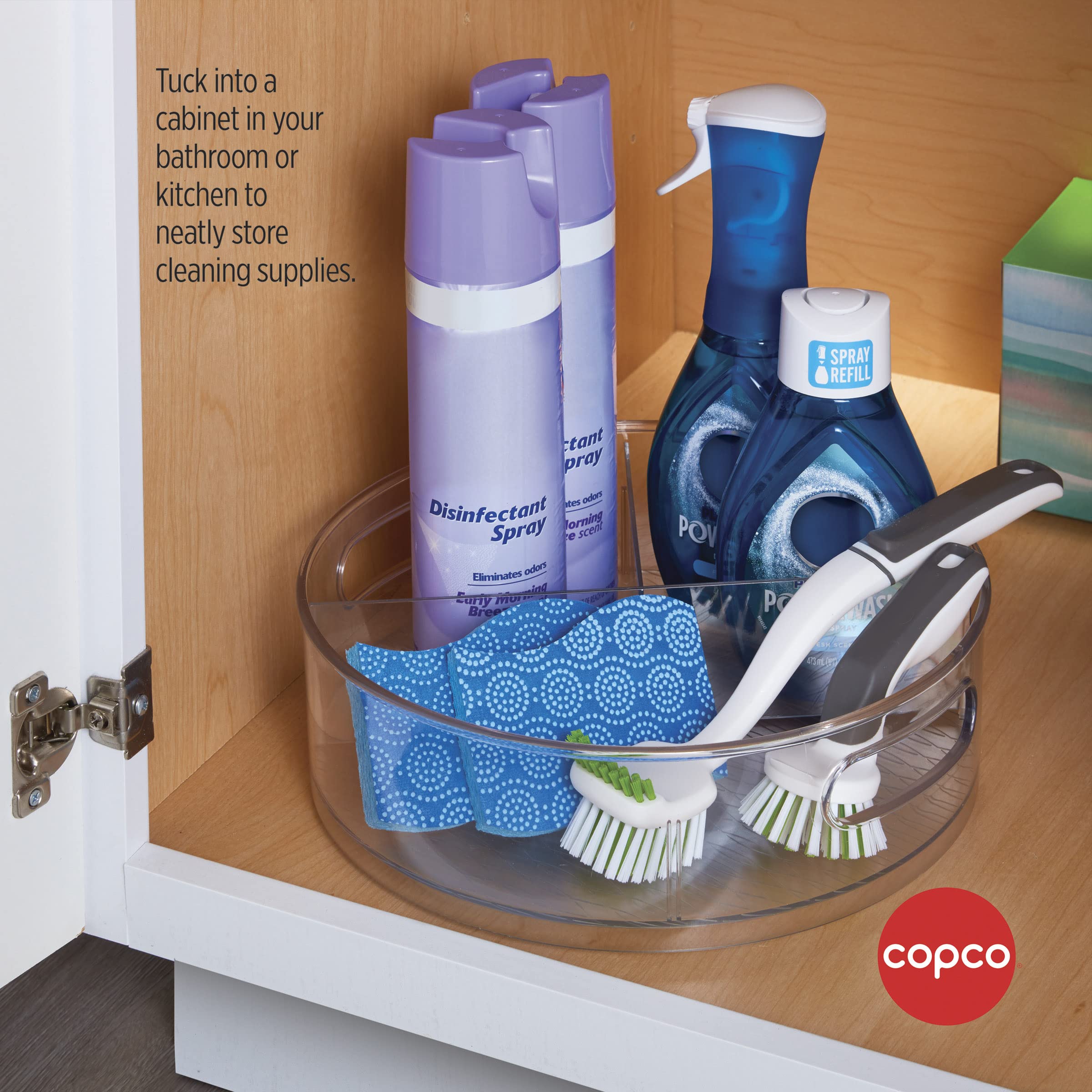 Copco Storage Turntable with Removable Dividers, 12 Inch, Clear