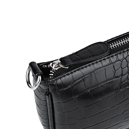 Shoulder Bags for Women, Retro Classic Tote HandBag Crocodile Pattern Clutch Purse with Zipper Closure