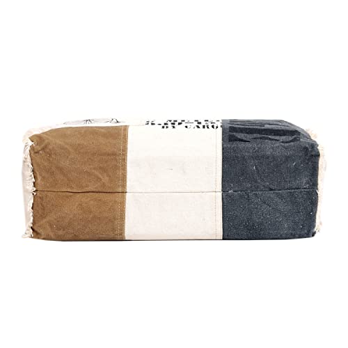CLA Bags SEL de MER Upcycled Large Upcycled Canvas Crossbody Bag & Cowhide Tote Bag, Upcycled Canvas & Cowhide Leather Handbag Bag for Women