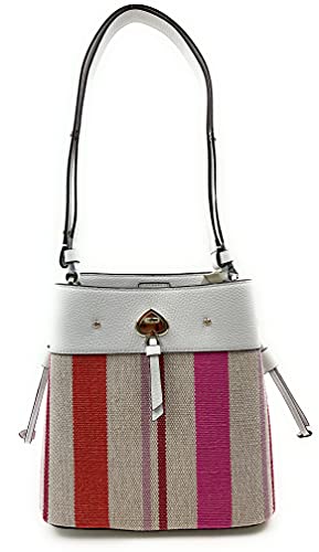 Kate Spade New York Marti Small Convertible Drawstring Bucket Bag (Stripe canvas)