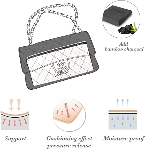 ibao [CC23] Luxury Handbag Pillow Shapers (Fits Classic Flap Small Bag), Bamboo Charcoal Memory Foam, Humidity-Resistant