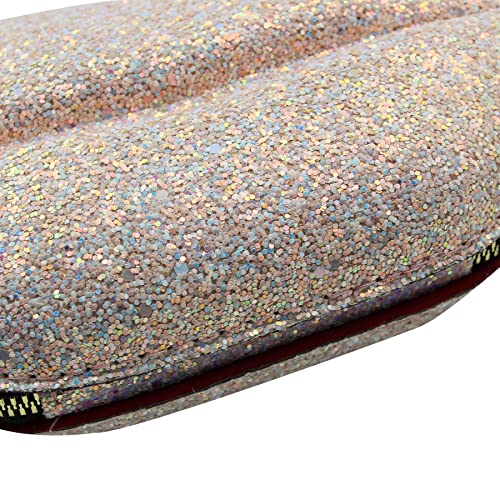 Womens Glitter Lip Purse Evening Bag PU Banquet Crossbody Shoulder Bag for Women