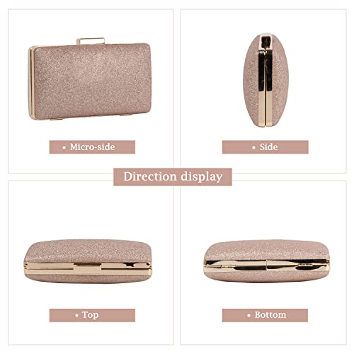 Emprier Women's Vintage Evening Handbag Glitter Bridal Prom Clutch Handbag Wedding Party Envelope Purse Shoulder Bag