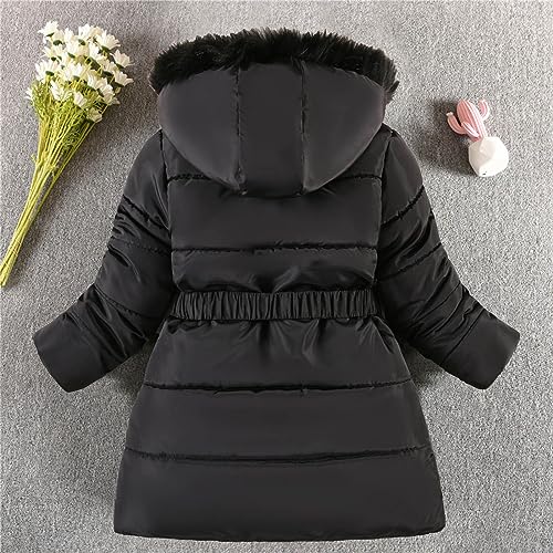 Girls Little Long Quilted Padded Light Puffer Coat Snowsuit Parka Windproof Overcoat Outerwear Quilted Puffer Coat
