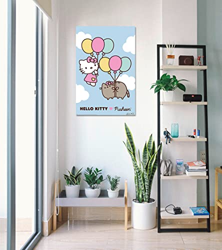 Hello Kitty Pusheen The Cat - Poster (Balloons) (Size: 24" x 36")