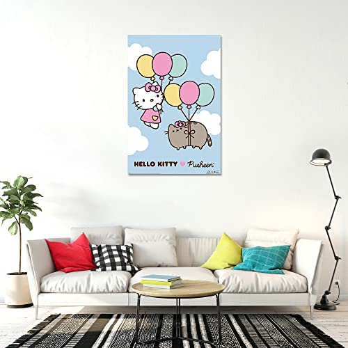 Hello Kitty Pusheen The Cat - Poster (Balloons) (Size: 24" x 36")