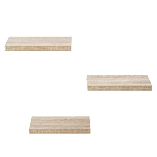 ROSE BLOOM Set of 3 Floating Wall Shelves Rustic Wood Ledge Shelves for Kitchen Bedroom Kitchen Living Room Decor