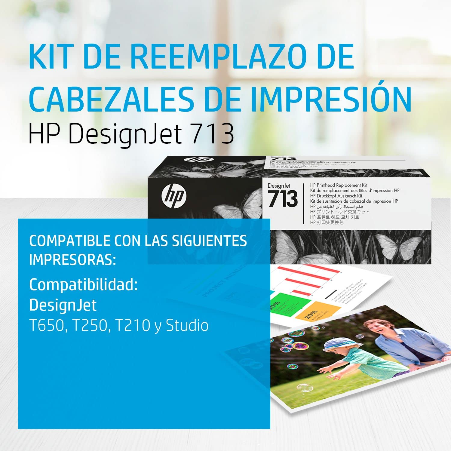 HP 713 DesignJet Printhead Replacement Kit (3ED58A) for DesignJet T650, T630, T230, T210 & Studio Plotter Printers Black