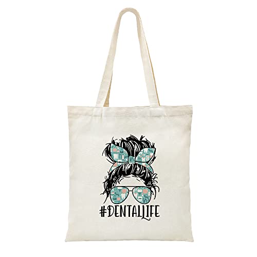 ZHANTUONE Denta Life,The Best Birthday Gift for Dentists, For Women Dental Hygienist Tote Bag,Dental Hygienist Gifts,Dental Assistant Gifts,Dental Hygienist Student Gifts,Funny Dentists Gift