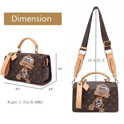MESSGAIL Top Handle Satchel for Women Classic Shoulder Bag Designer Pochette with Wide Adjustable Strap