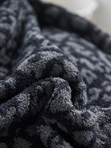 Adory Sweety Fleece Knit Throw Blanket Double-Sided Leopard Lightweight Cozy Microfiber Super Soft Thick Plush Fluffy Yarn Sofa Bed 51x71 Inches Black