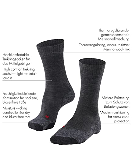 FALKE Men's Standard TK2 M SO, Grey (Lightgrey/Red 3408), 12.5-13.5