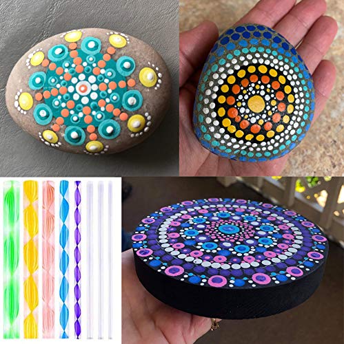 19PCS Mandala Dotting Tools Set with a Zipper Storage Bag for Painting Rocks, ABenkle Mandala Stencil Ball Stylus Paint Tray Set