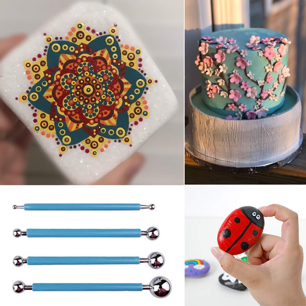 19PCS Mandala Dotting Tools Set with a Zipper Storage Bag for Painting Rocks, ABenkle Mandala Stencil Ball Stylus Paint Tray Set