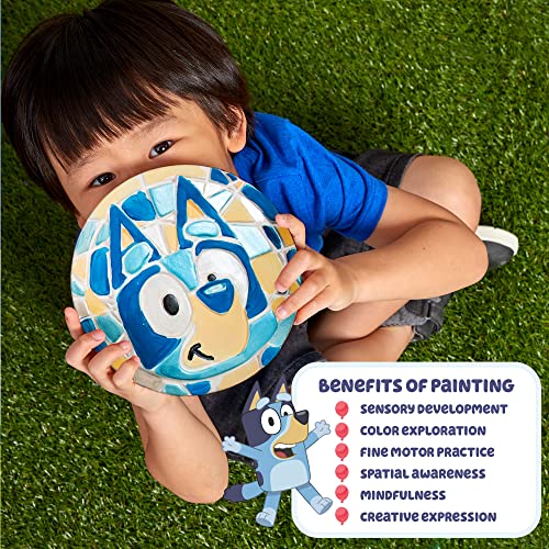 Bluey Paint Your Own Stepping Stone, Design 7 DIY Stepping Stone Art, Fun Stepping Stone Kit for Kids, Less Mess Paintable Stepping Stones Art Set, Great Summer Activity for Kids Ages 8, 9, 10, 11