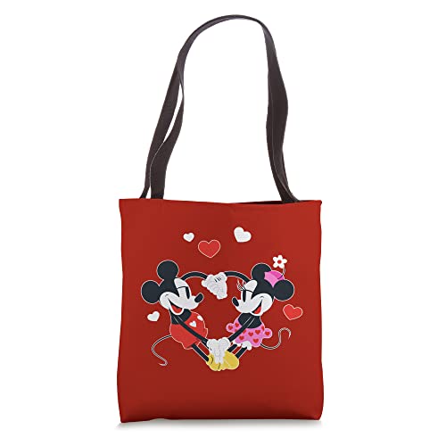 Disney Mickey and Minnie Hearts Valentineâs Day Red Tote Bag